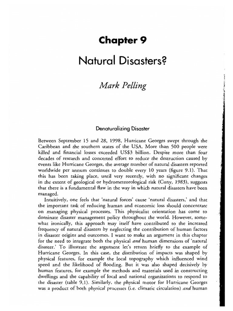 Integrating Human and Physical Factors in Disasters | PDF ...