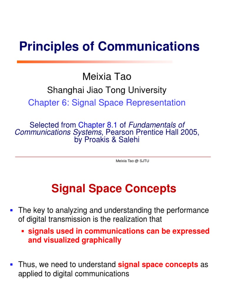 Principles of Communications: Signal Space Representation | PDF | Basis ...