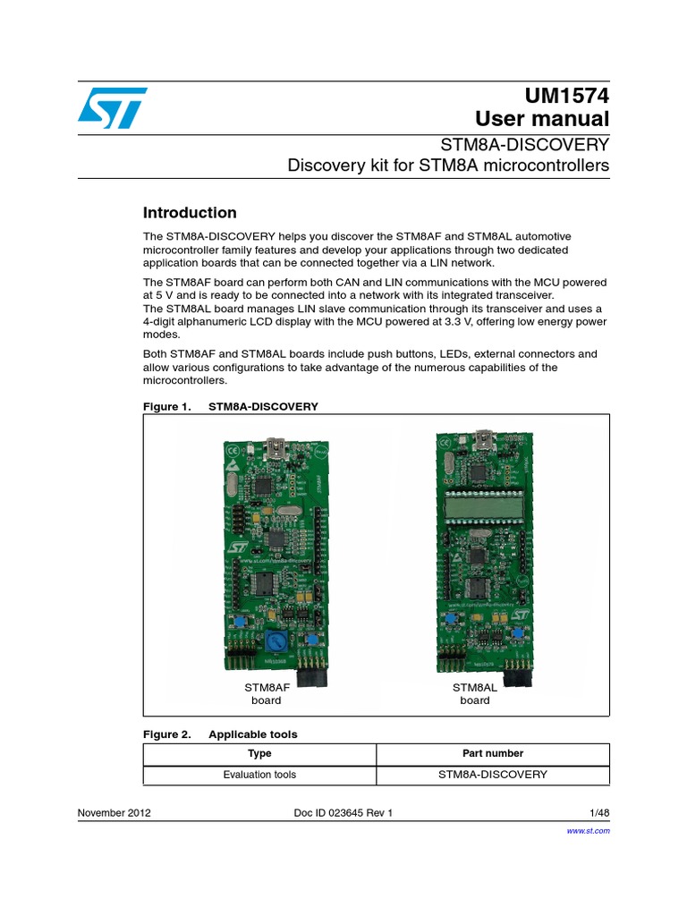STM8A-Discovery User Manual | PDF | Usb | Microcontroller