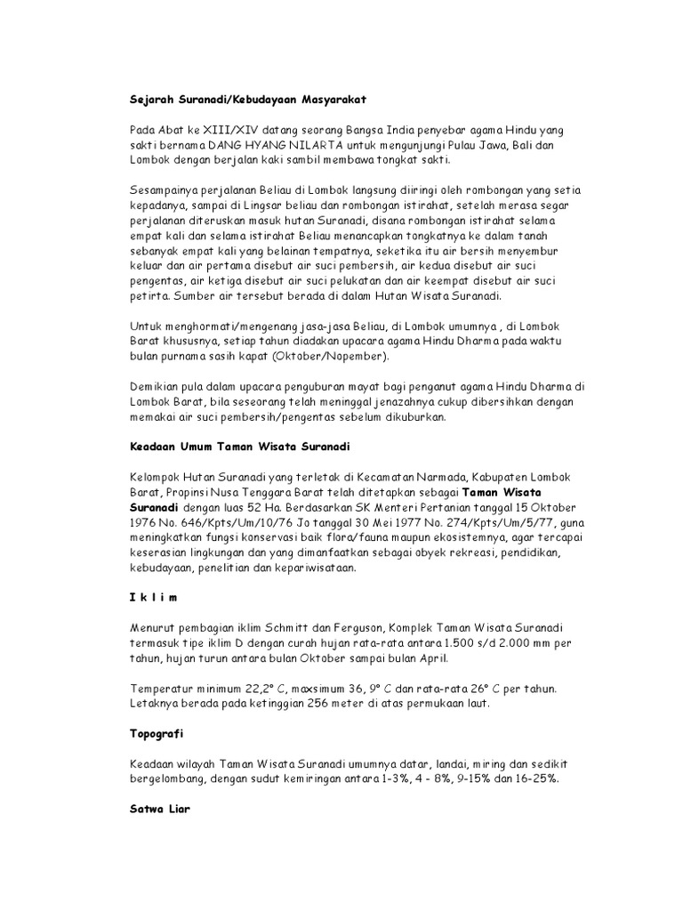 Sejarah Suranadi | PDF