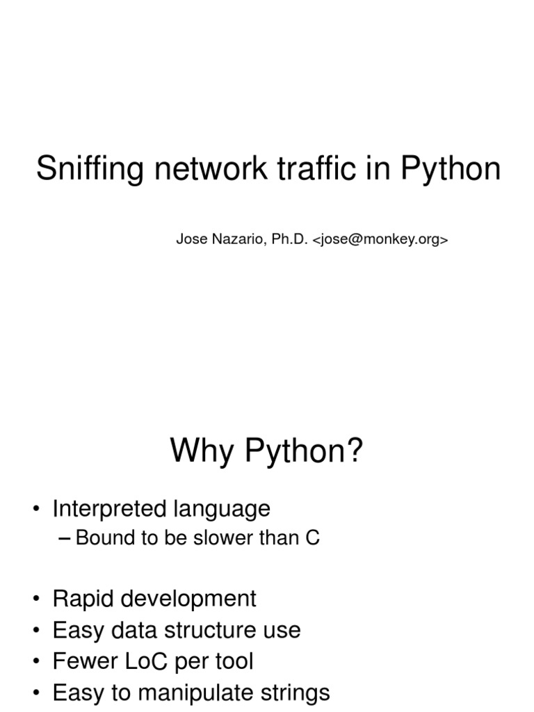 Sniffing Network Traffic in Python | PDF | Transmission Control ...