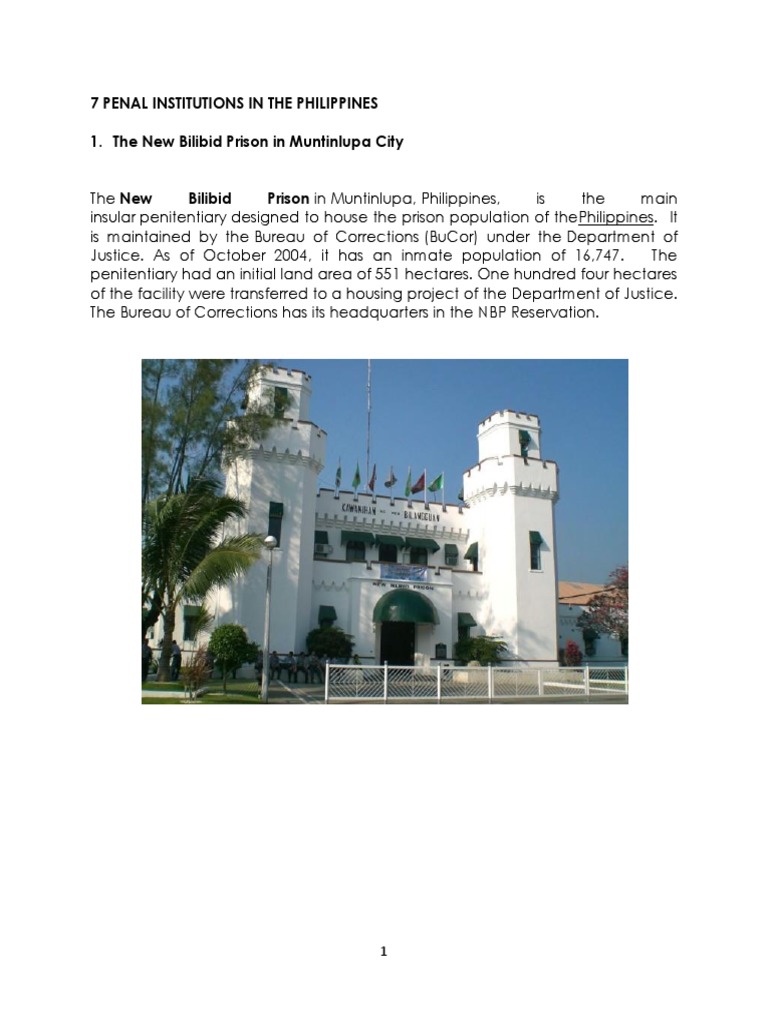 7 Penal Institutions in The Philippines | PDF | Imprisonment And ...