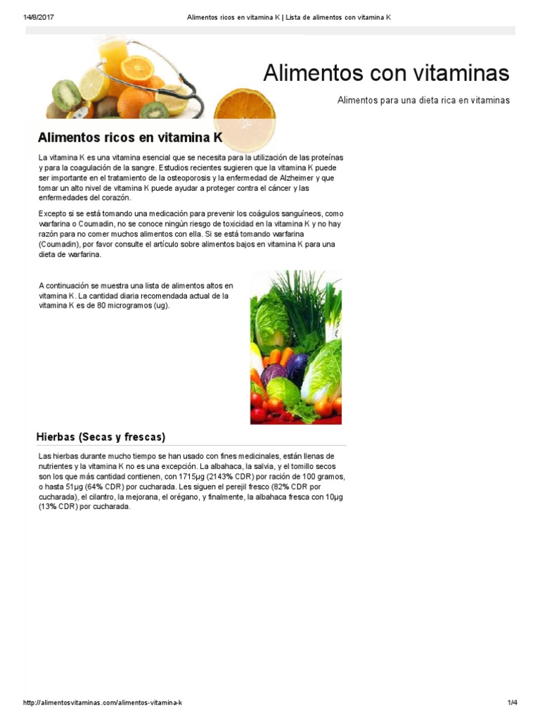Alimentos Ricos en Vitamina K _ Lista de Alimentos Con Vitamina K