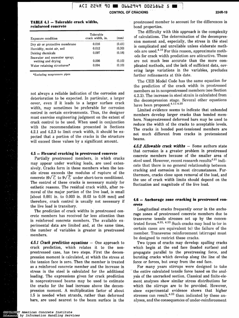 Pages From ACI-224R-90 Control of Cracking in Concrete Structures | PDF ...