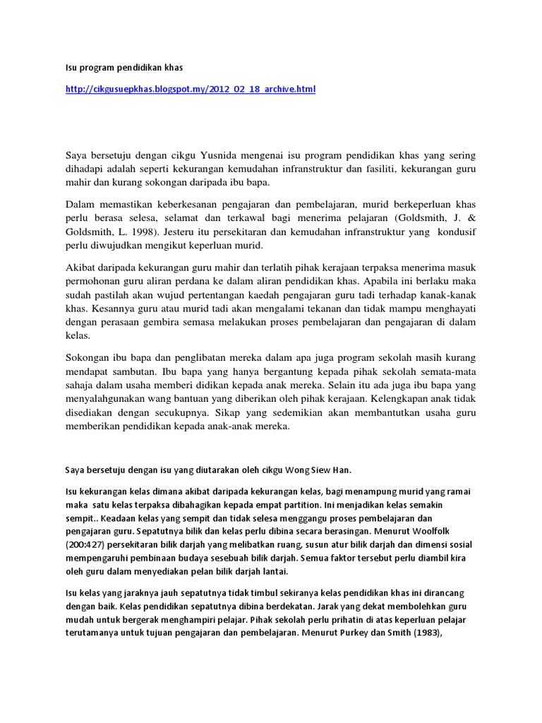 Isu Program Pendidikan Khas | PDF