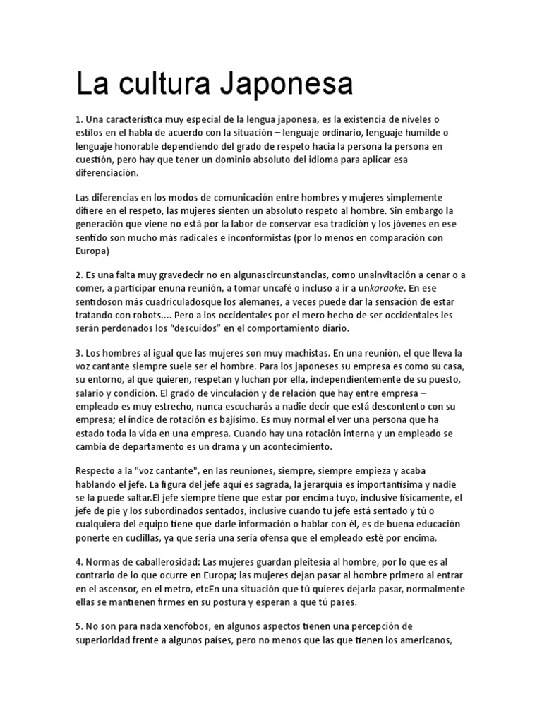 La Cultura Japonesa | Descargar gratis PDF | Japón | Mundo occidental