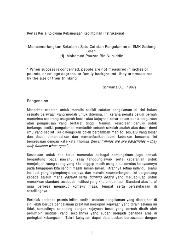 Kertas Kerja Kolokium Pendidikan PDF | PDF