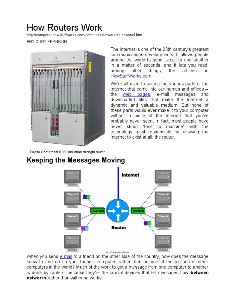 How Routers Work | PDF | Router (Computing) | Computer Network