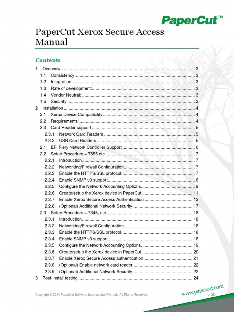 PaperCut MF - Xerox Secure Access Manual | PDF | Transport Layer ...