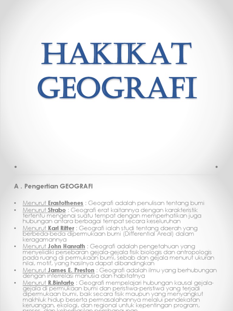 Powerpoint Hakikat Geografi | PDF | Sains & Matematika | Sejarah