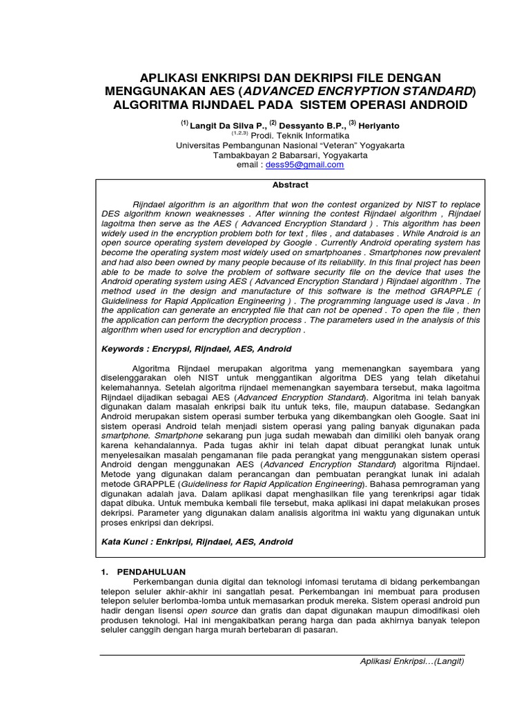 Aplikasi Enkripsi Dan Dekripsi File Dengan Menggunakan Aes (Advanced ...