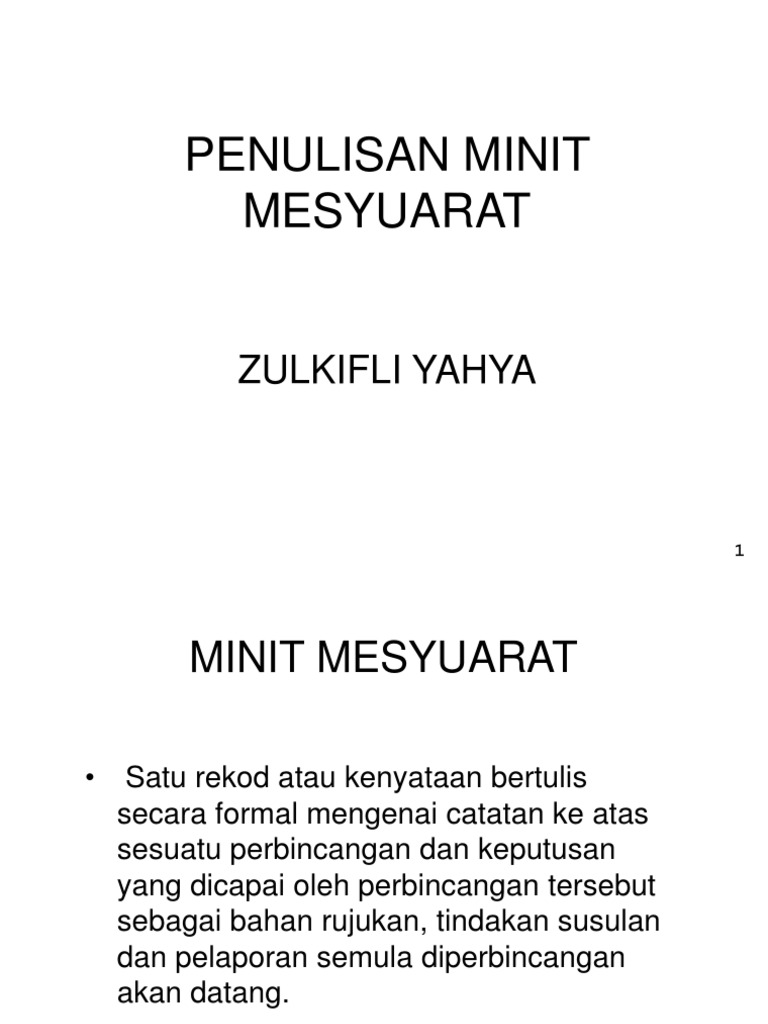 Penulisan Minit Mesyuarat | PDF