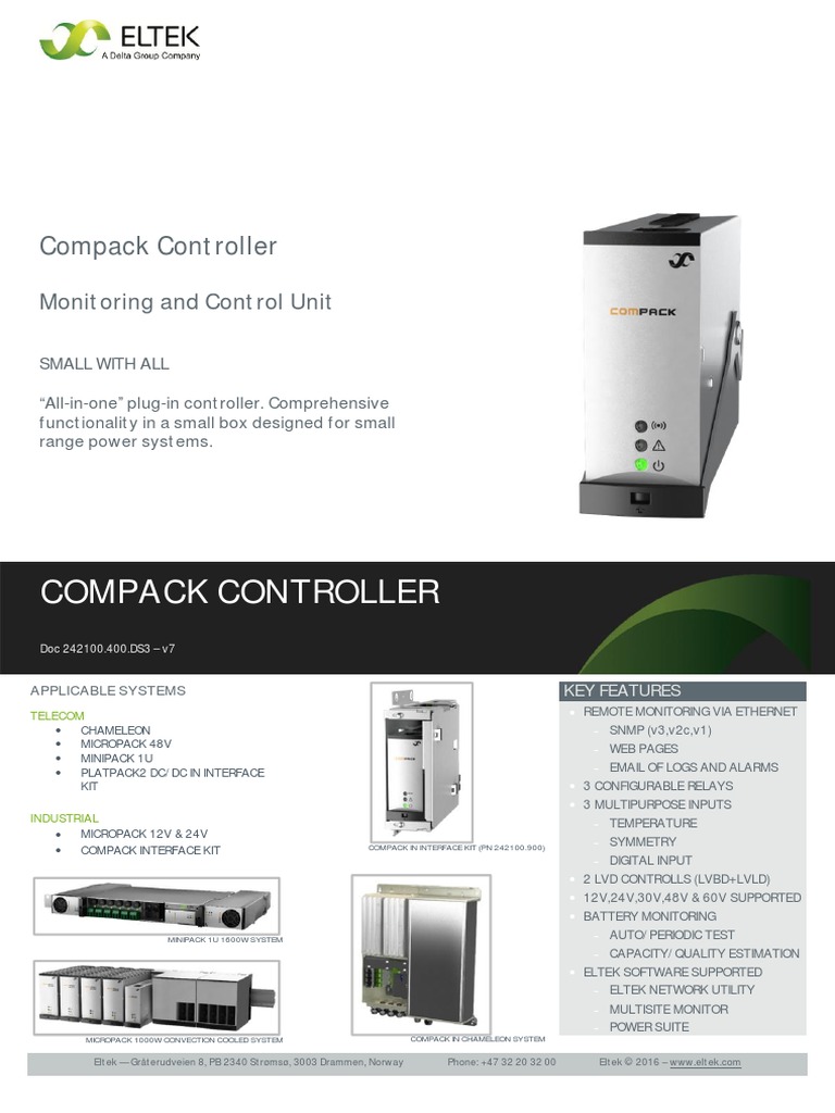 Datasheet Compack Controller | PDF | Battery (Electricity) | Rectifier