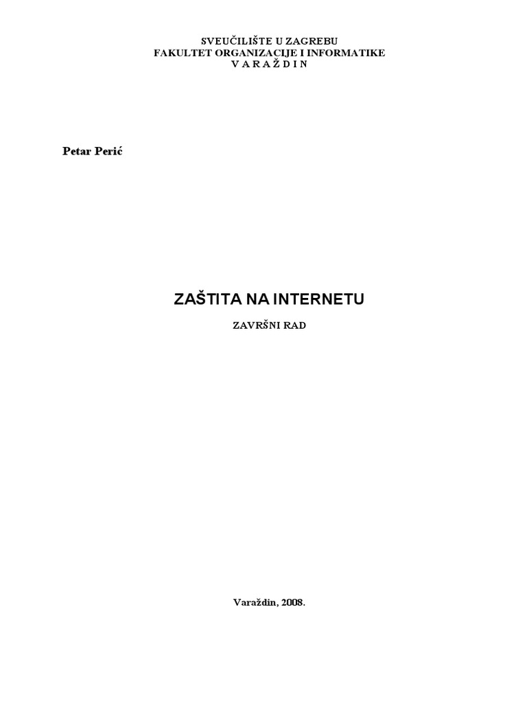 Predlozak Za Pisanje Zavrsnog Rada PDF | PDF