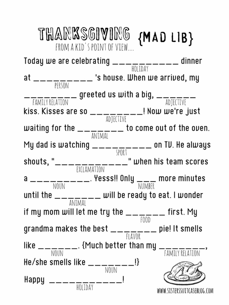 Thanksgiving Kids Mad Lib | PDF