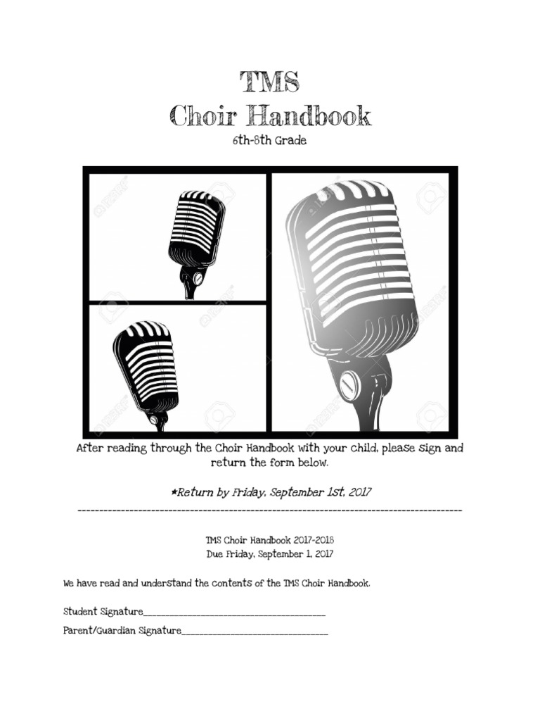TMS Choir Handbook for Grades 6-8 | PDF | Choir | Classroom Management