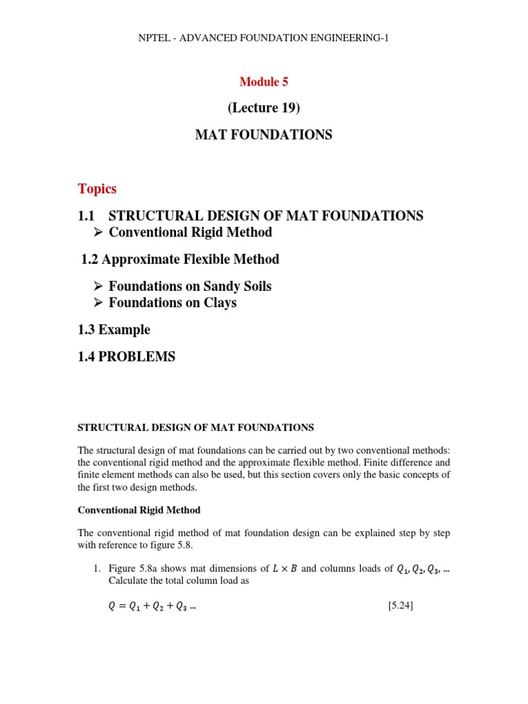 Structural Design and Analysis of Mat Foundation | PDF