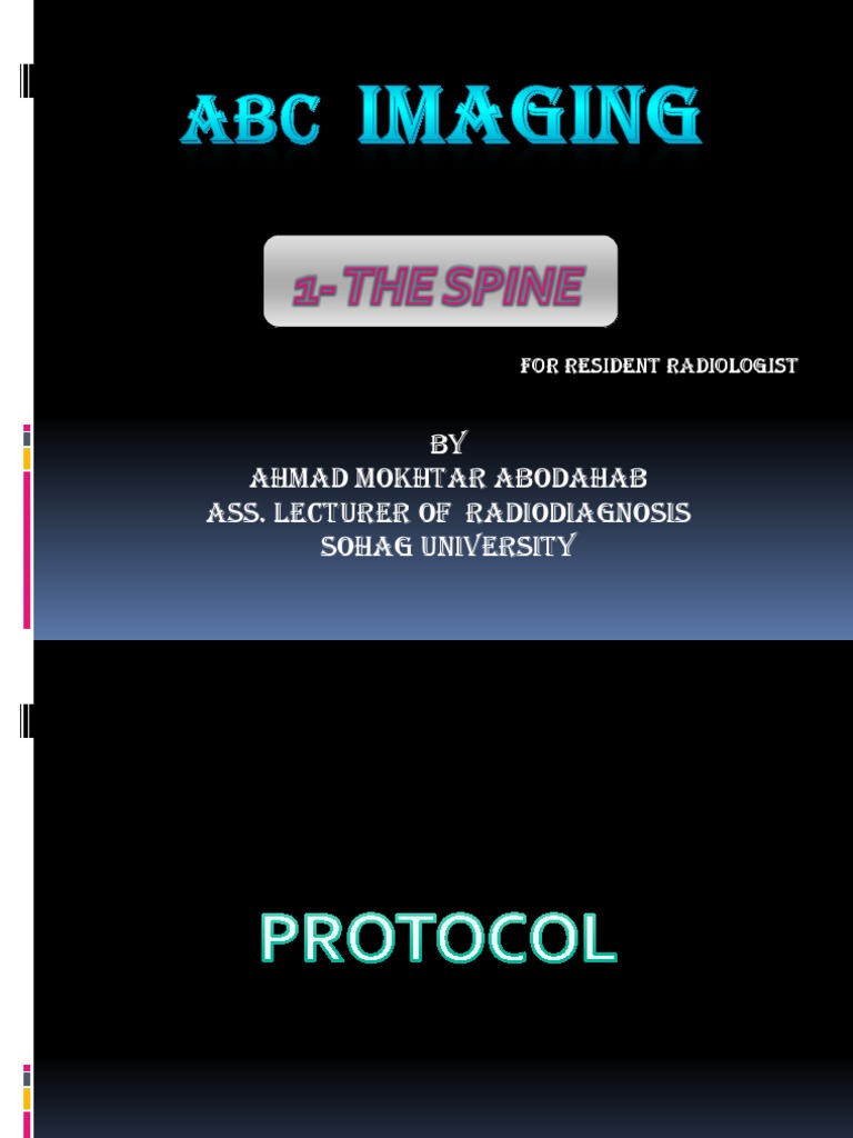 ABC Imaging 1 - The Spine | PDF | Vertebra | Vertebral Column