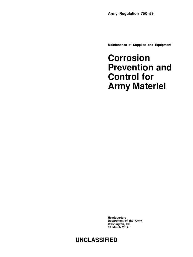 750-59 Corrosion Prevention and Control For Army Materiel 2014 | PDF ...