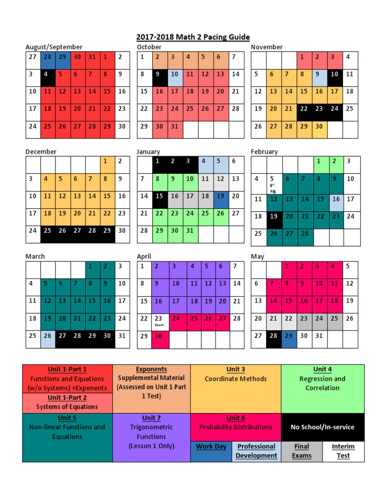 2017-2018 Color Pacing Guide | PDF | Multivariate Statistics | Analysis
