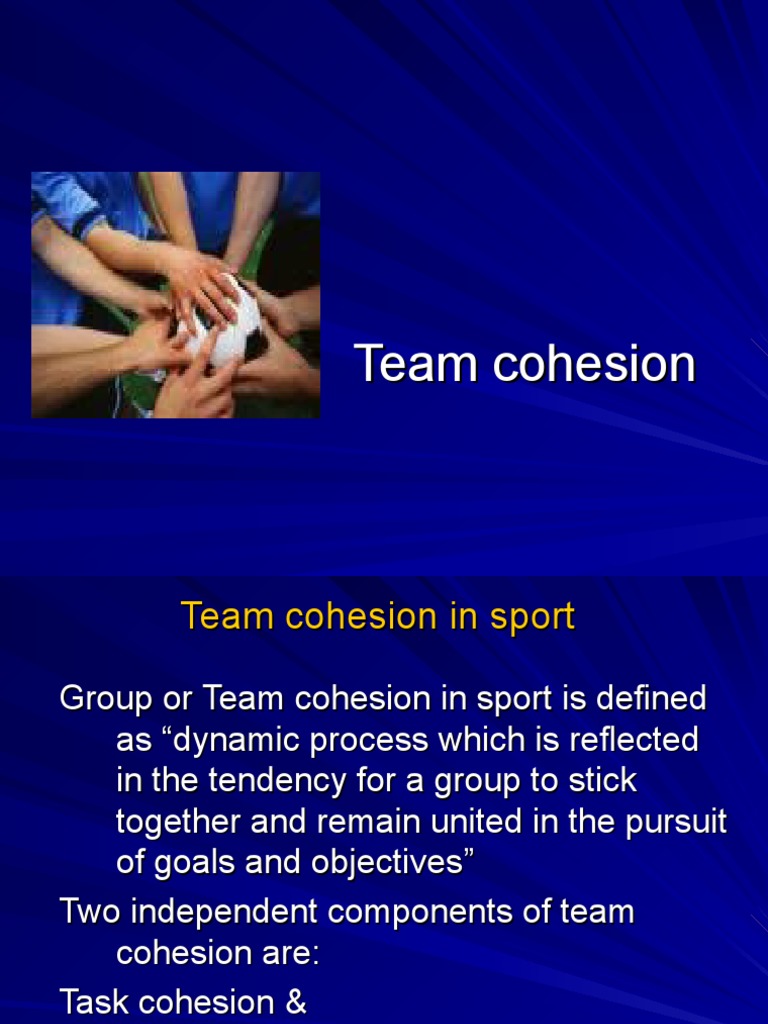 Team Cohesion | PDF | Group Cohesiveness | Goal