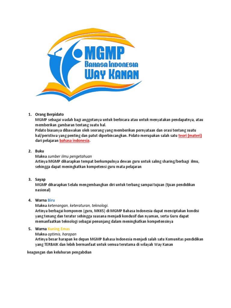 Arti Logo MGMP Bahasa Indonedsia | PDF