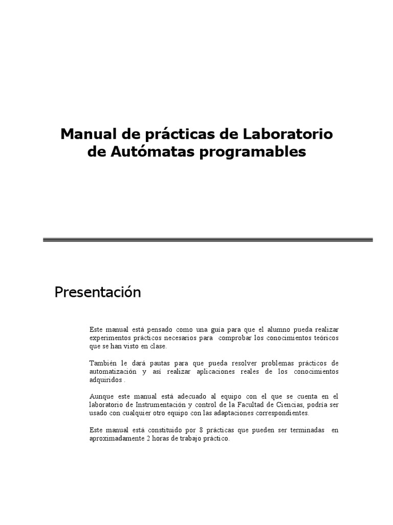 Manual Practicas | PDF | Controlador lógico programable | Computadoras personales