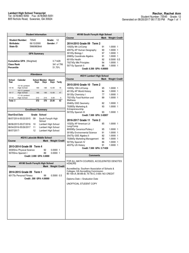 Transcripts | PDF | Schools | Academia