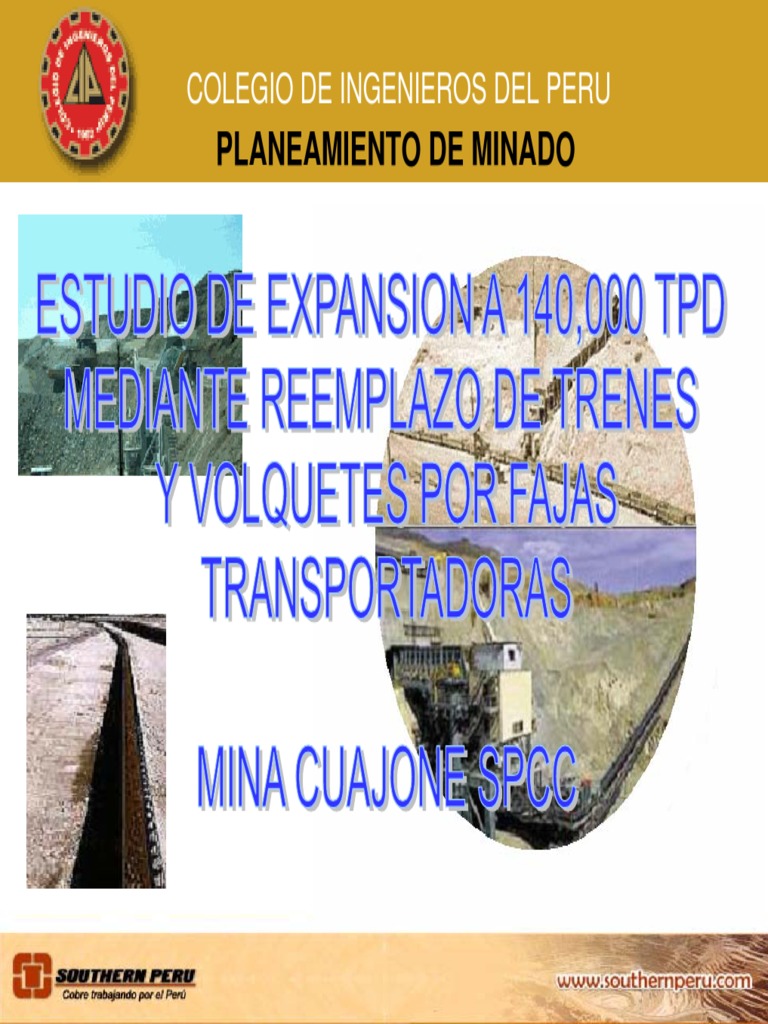 Planeamiento en Cuajone SOUTHERN PERU PDF | PDF | Cobre | Minería