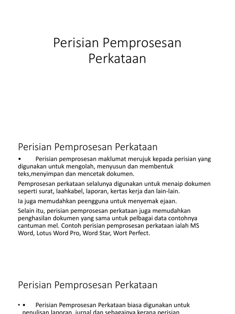 Perisian Pemprosesan Perkataan | PDF