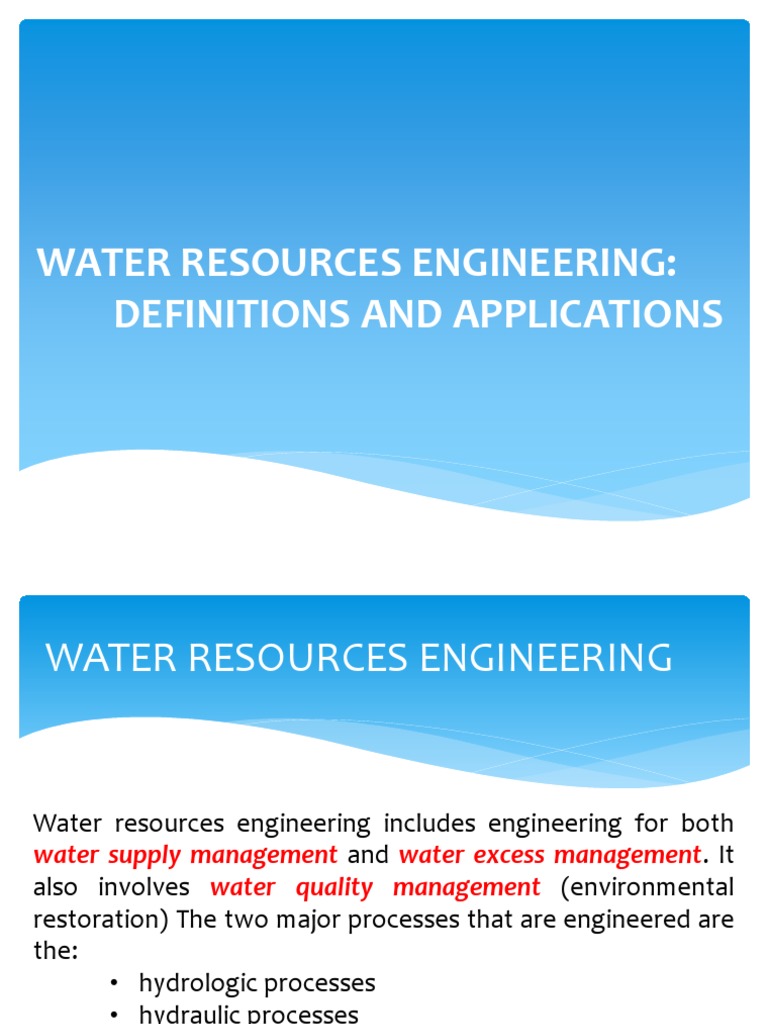 Water Resources Engineering Overview | PDF | Water Resources ...