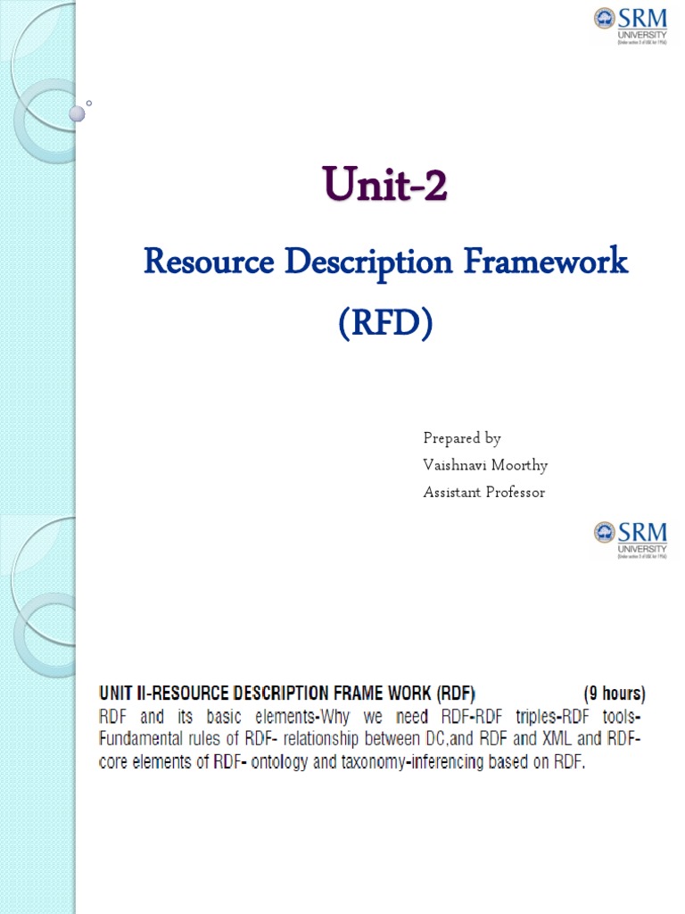 Resource Description Framework (RFD) : Unit-2 | PDF | Resource ...