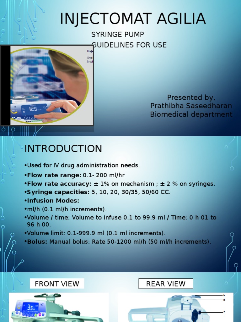 Injectomat Agilia: Syringe Pump Guidelines For Use | PDF | Syringe ...
