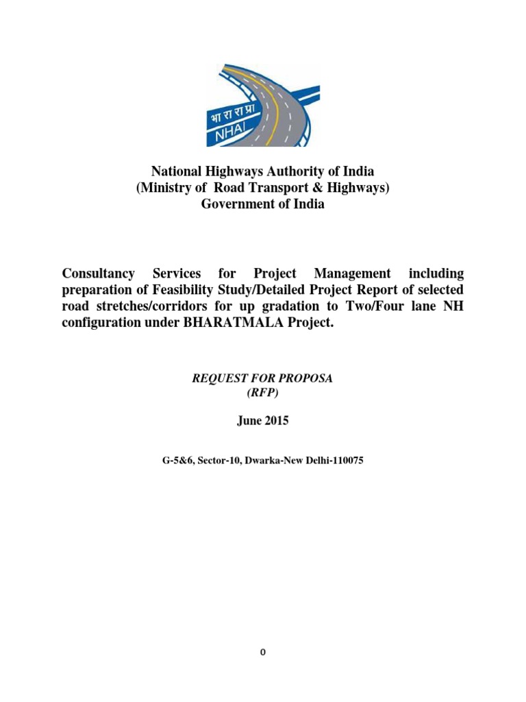 NHAI Project Management Consultancy RFP | PDF | Joint Venture | Request For Proposal