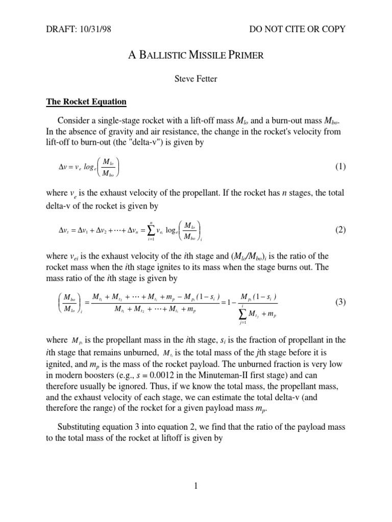 A Ballistic Missile Primer PDF | PDF | Science & Mathematics