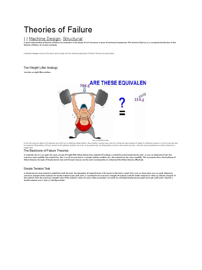 Theories of Failure: Machine Design Structural | PDF | Strength Of ...
