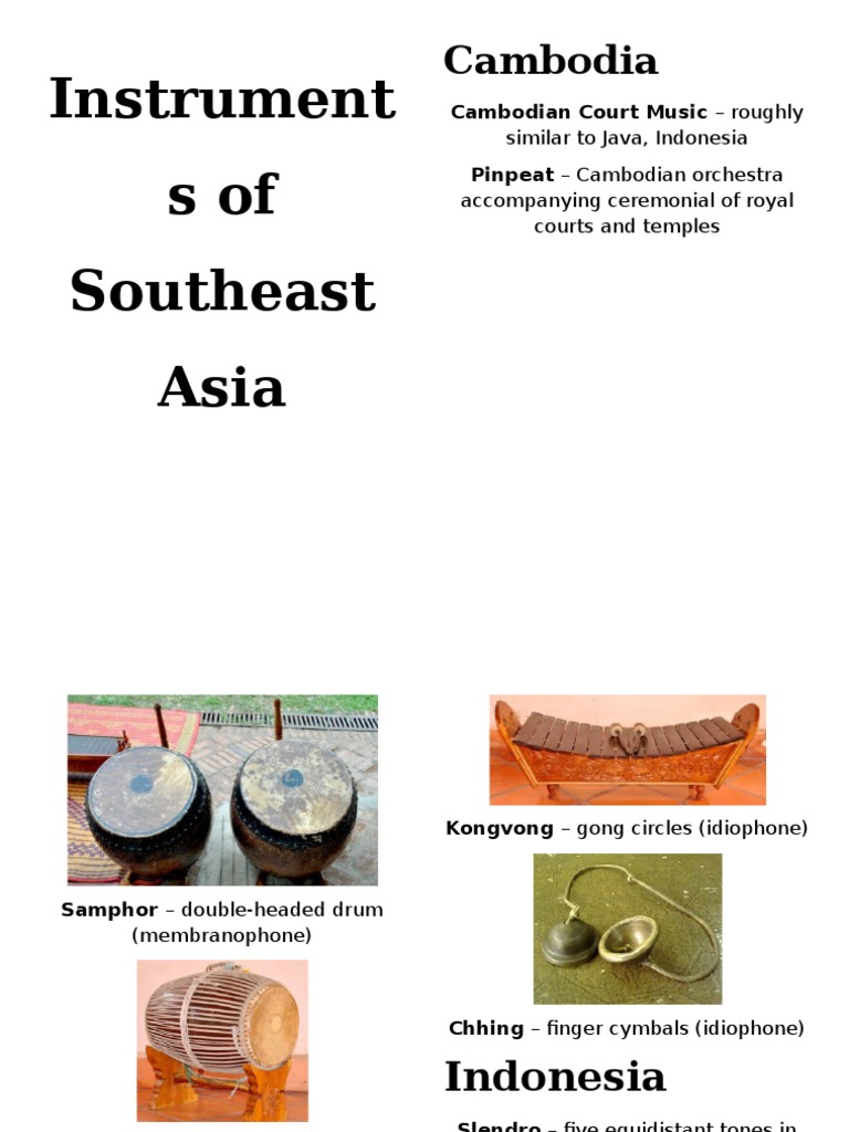 Instrument Sof Southeast Asia: Cambodia | PDF | Musical Instruments ...