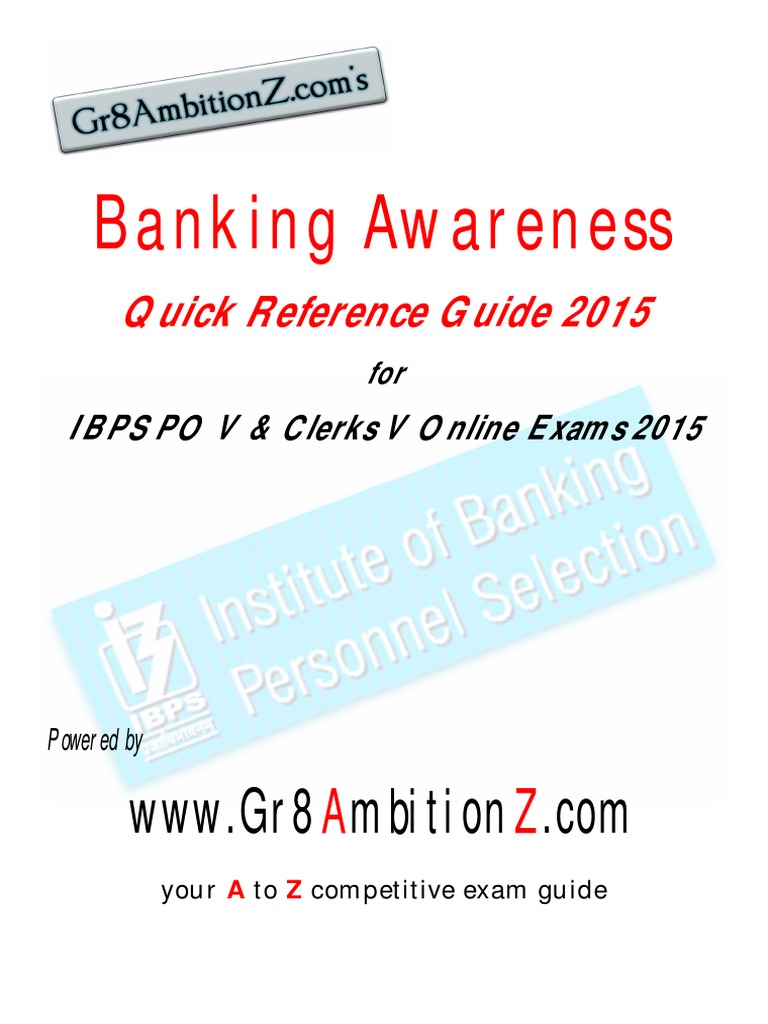 Banking Awareness Quick Reference Guide 2015 PDF | PDF | Cheque | Reserve Bank Of India