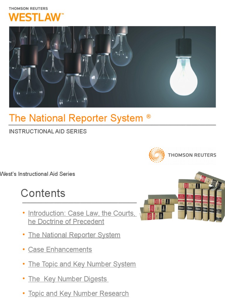 The National Reporter System: Instructional Aid Series | Download Free ...