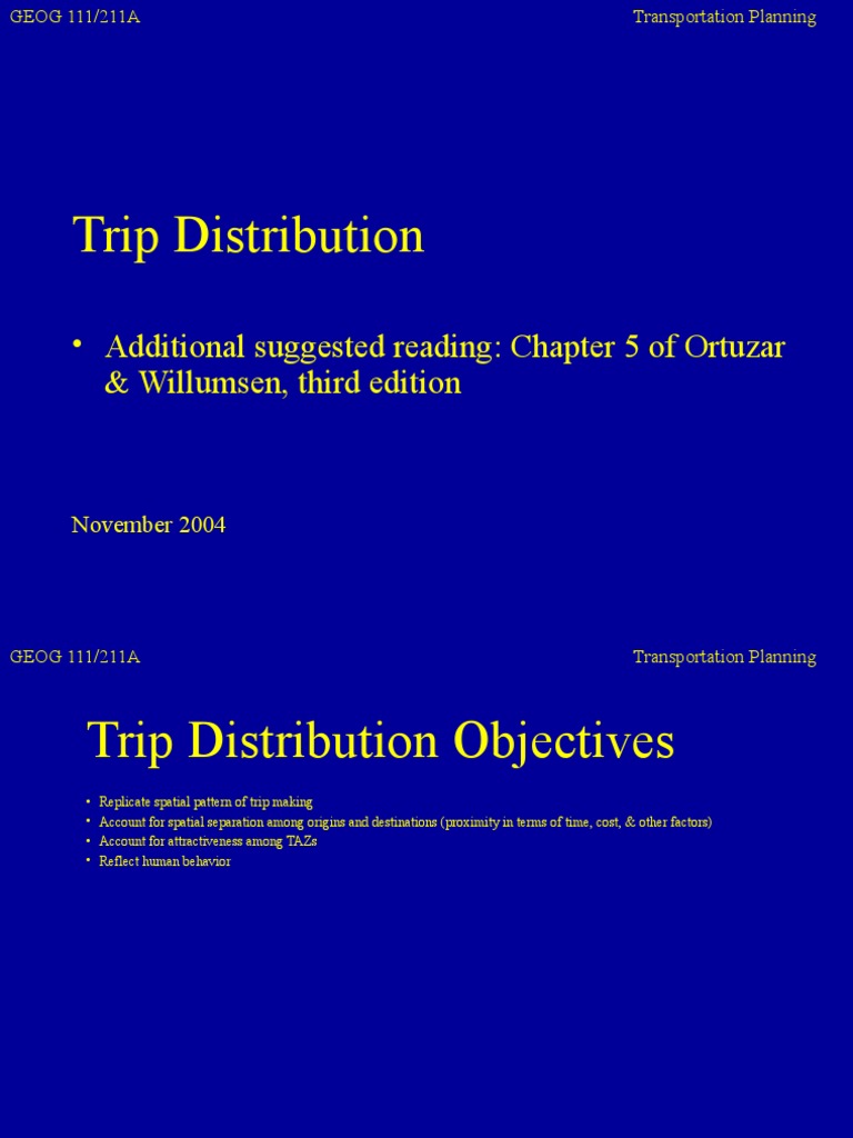 Trip Distribution | PDF | Matrix (Mathematics) | Mathematical Analysis