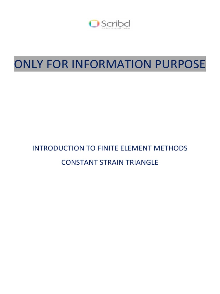 Constant Strain Triangle in FEM | PDF | Deformation (Mechanics ...
