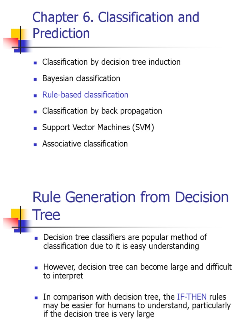 Classification and Prediction Rules from Decision Trees | PDF | Statistical Classification ...