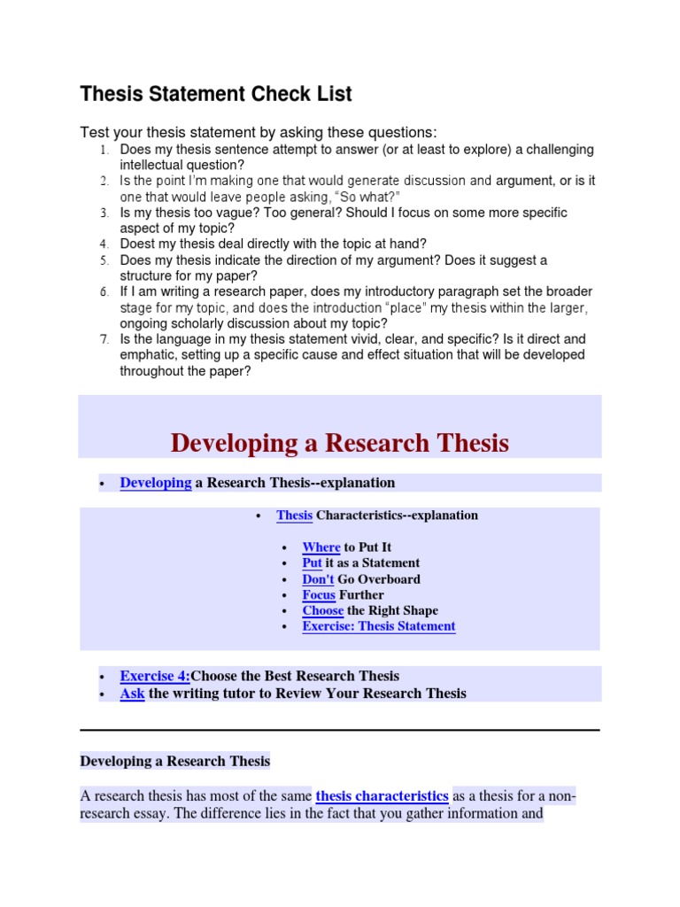 Developing Thesis Statement | Download Free PDF | Essays | Thesis
