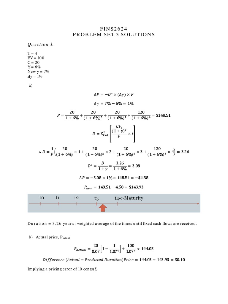 Problem Set 3 Solution | PDF | Bond Duration | Bonds (Finance)