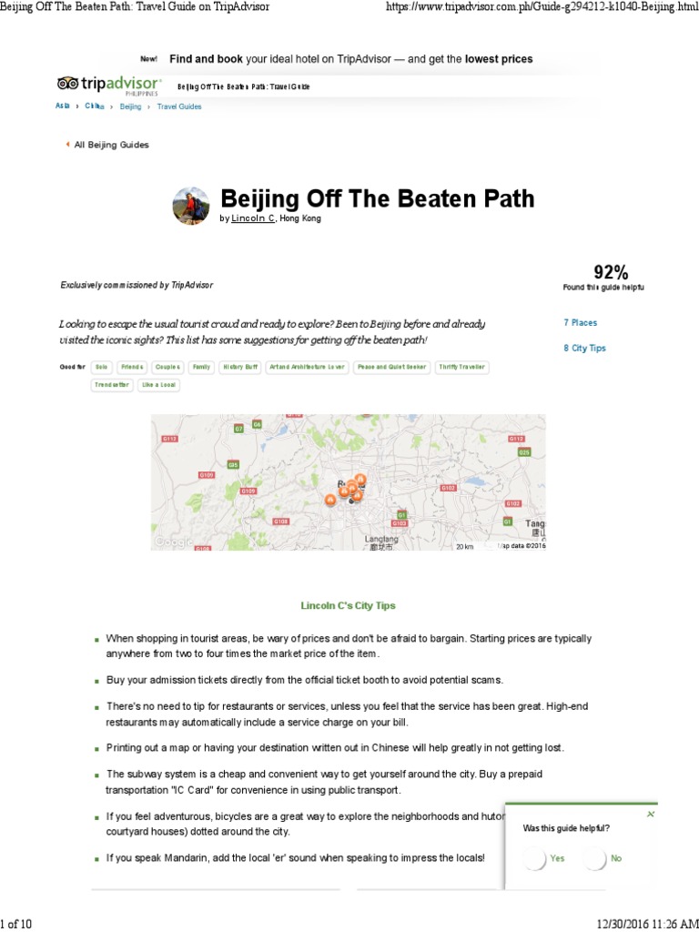 Beijing Off The Beaten Path | PDF | Beijing | Guide Book