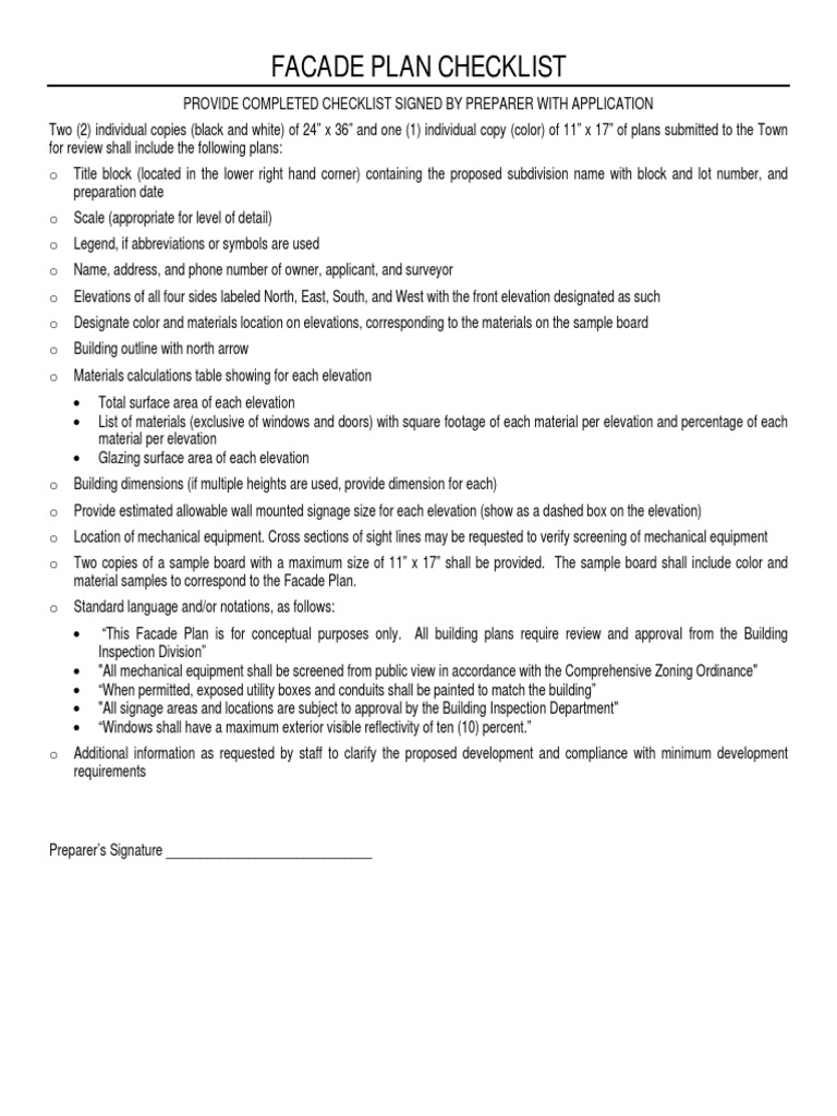 PG 47 FACADE PLAN CHECKLIST PDF | PDF