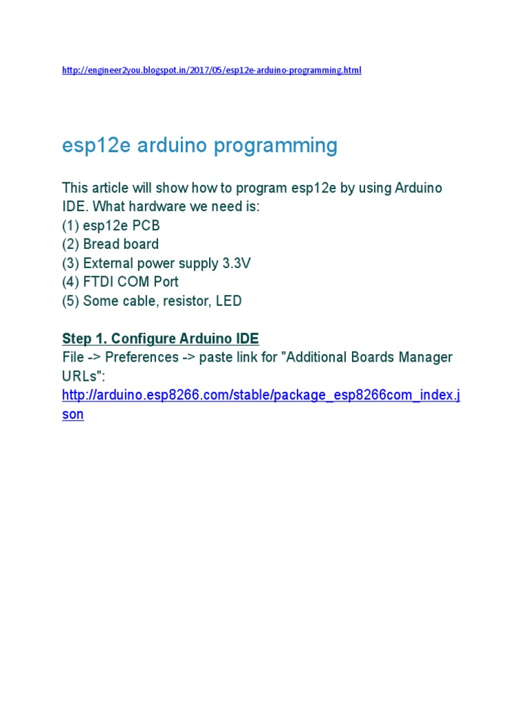 Esp8266 12e Programming Mode Document Pdf Arduino Electromagnetism 0917