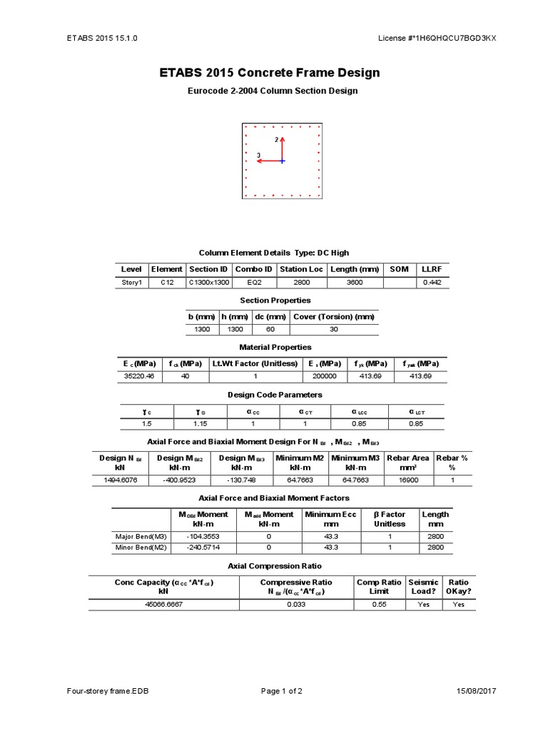 ETABS 2015 15.1.0-Design Details | PDF