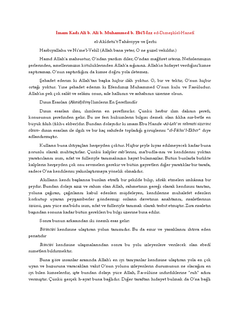 pezdevi akide şerhi.pdf | PDF