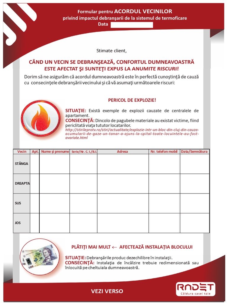 Formular Acord Vecini Debransare Radet Bucuresti | PDF